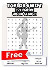 Taylor Swift Word Searches (12 Free Printable Pdfs) - Teach Prints