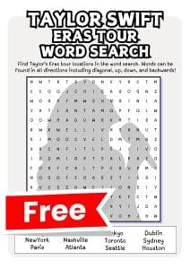 Taylor Swift Word Searches (12 Free Printable Pdfs) - Teach Prints