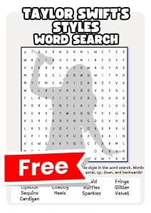 Taylor Swift Word Searches (12 Free Printable Pdfs) - Teach Prints