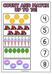 Free 1-10 Counting Worksheet - Teach Prints