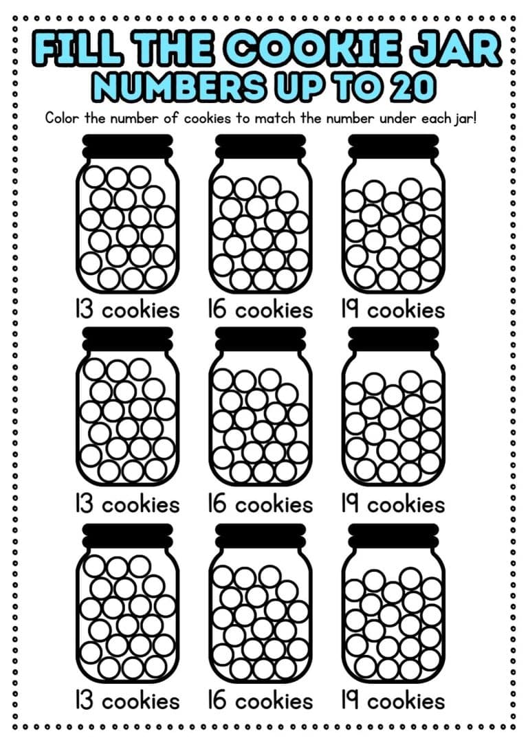 Free 1-20 Counting Worksheets - Teach Prints