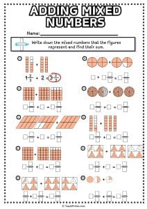 Free Adding Mixed Numbers Worksheets - Teach Prints