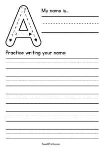 32 Free Blank Name Tracing Worksheets - Teach Prints