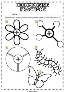 Free Decomposing Fractions Worksheets - Teach Prints