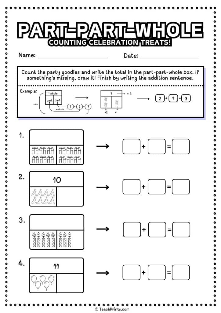 Part-Part Whole Worksheets - Free! - Teach Prints