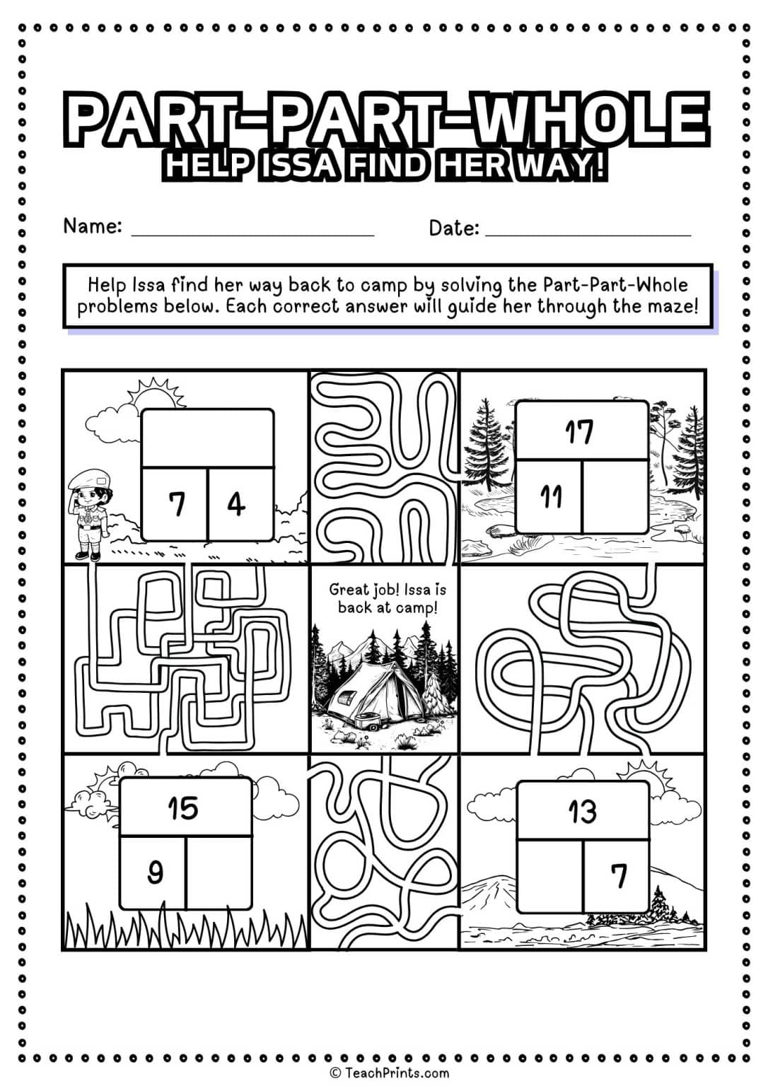 Part-Part Whole Worksheets - Free! - Teach Prints