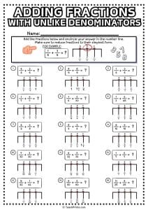 Free Adding Fractions with Like Denominators Worksheets - Teach Prints