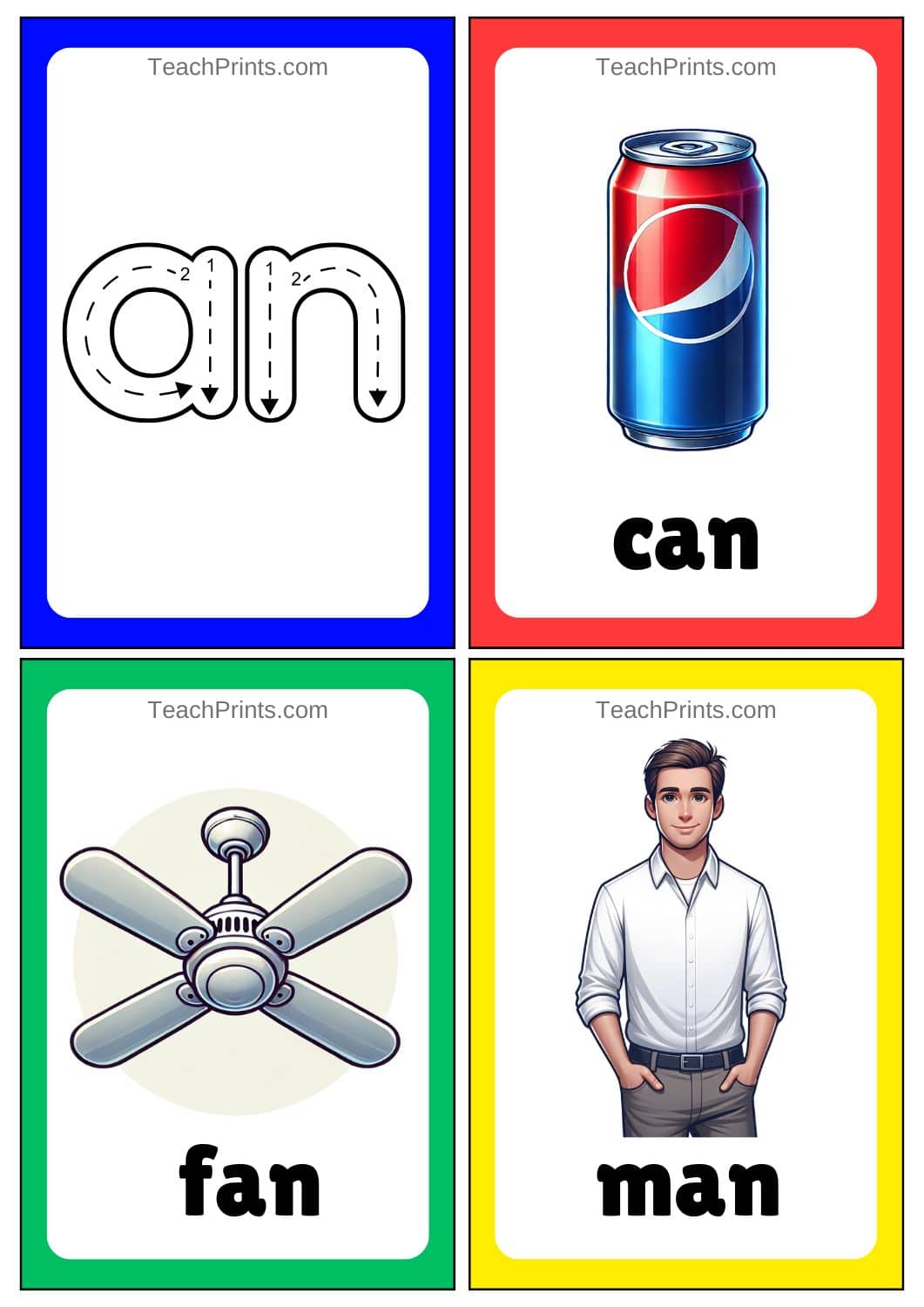 256 Free Word Family Flashcards - Teach Prints