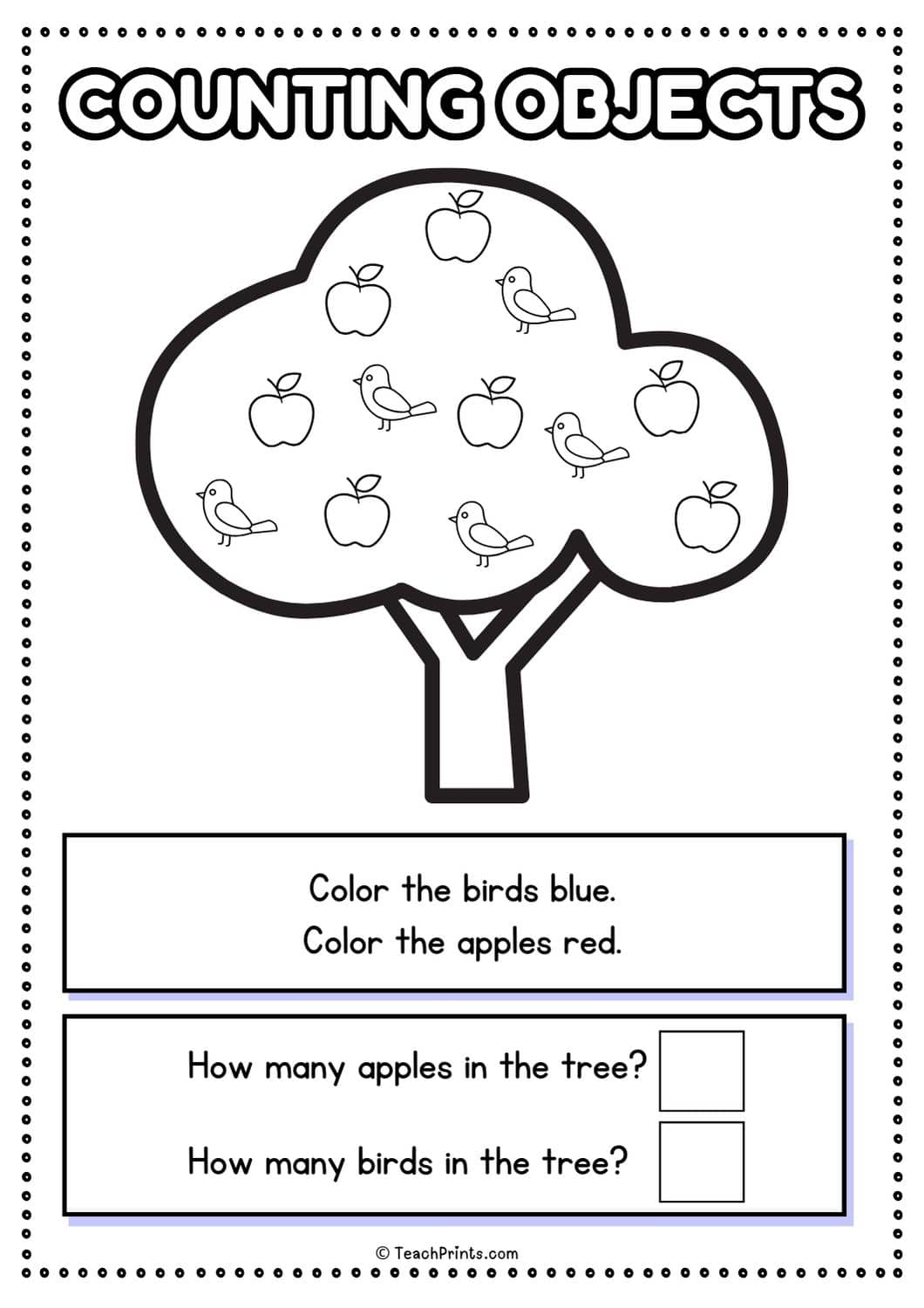 Free Counting Objects Worksheets - Teach Prints