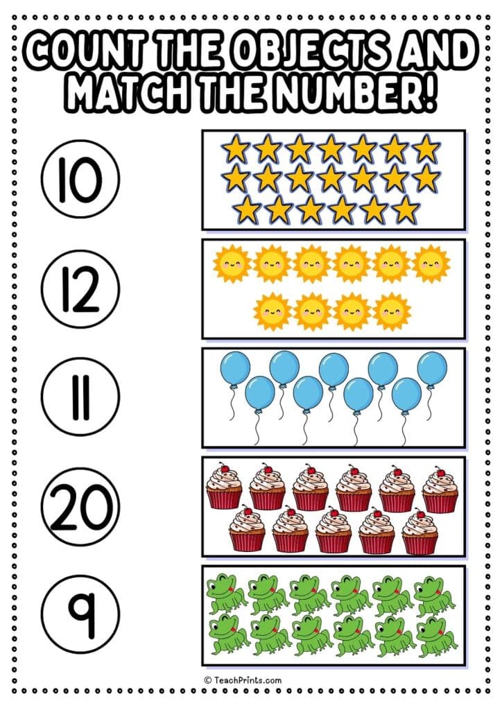 Free Counting Objects Worksheets - Teach Prints