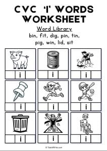 20 Free CVC Words Worksheets - Teach Prints