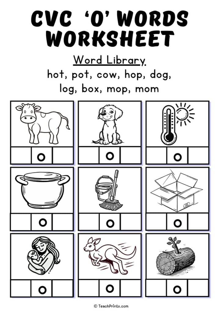 20 Free CVC Words Worksheets - Teach Prints