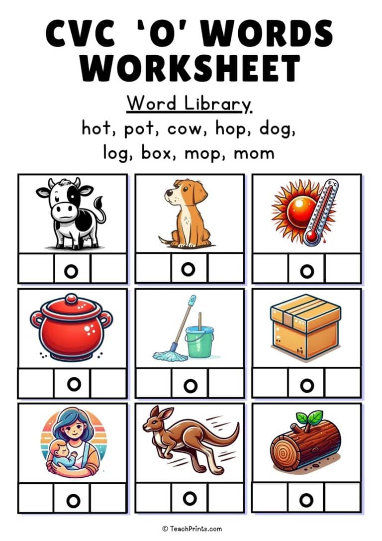 20 Free CVC Words Worksheets - Teach Prints
