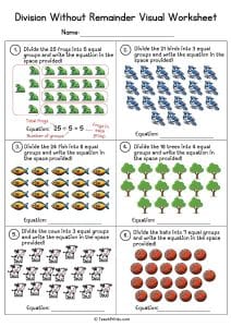 Division Without Remainder Worksheets (Free to Print) - Teach Prints
