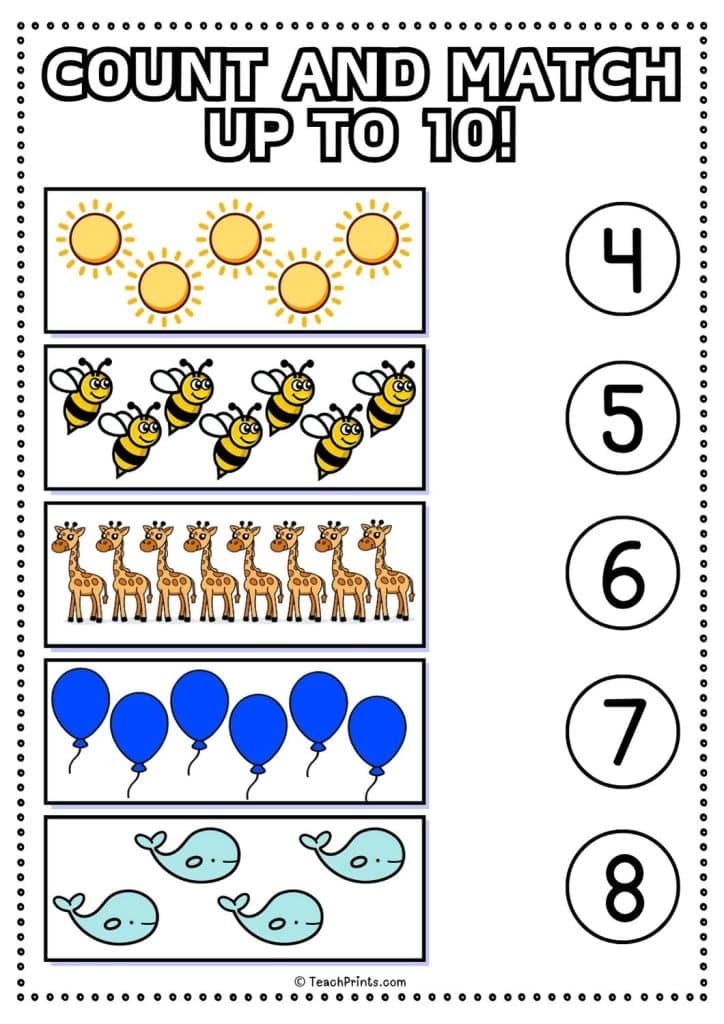Free 1-10 Counting Worksheet - Teach Prints