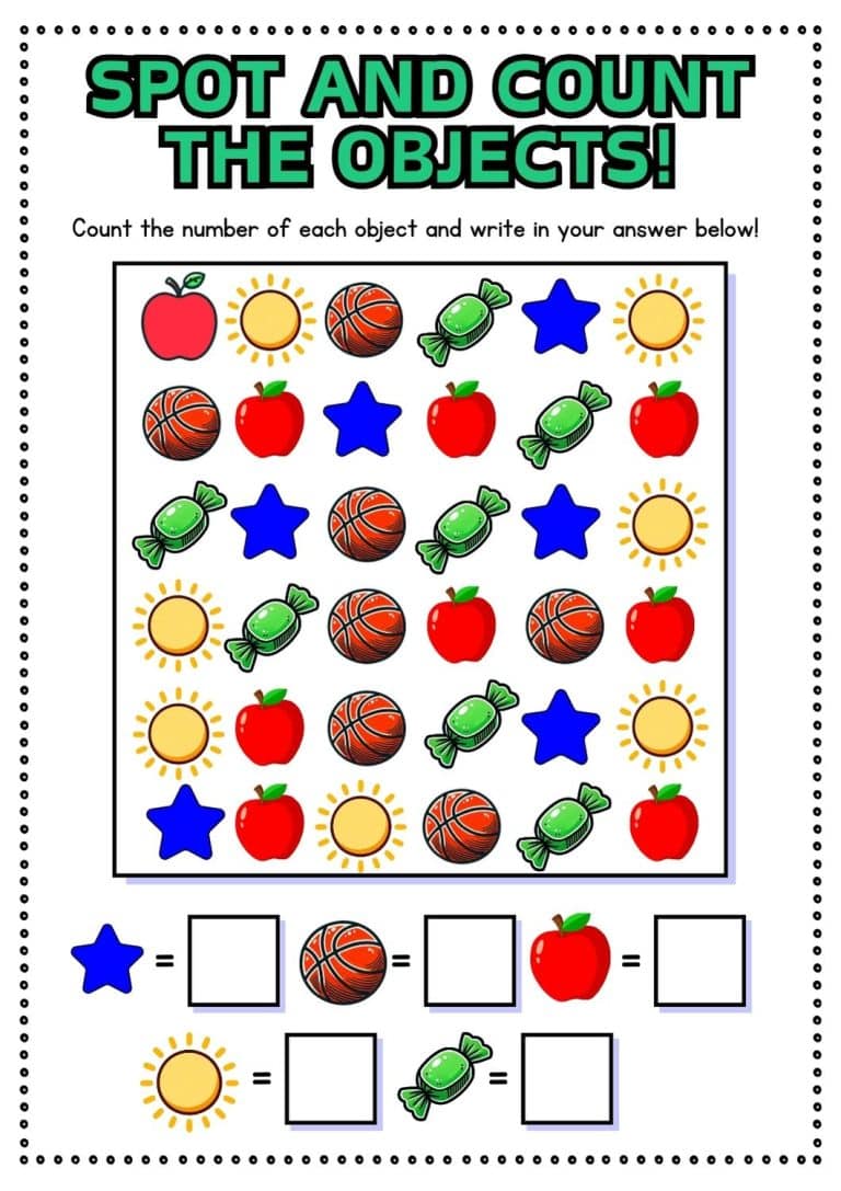 Free 1-10 Counting Worksheet - Teach Prints