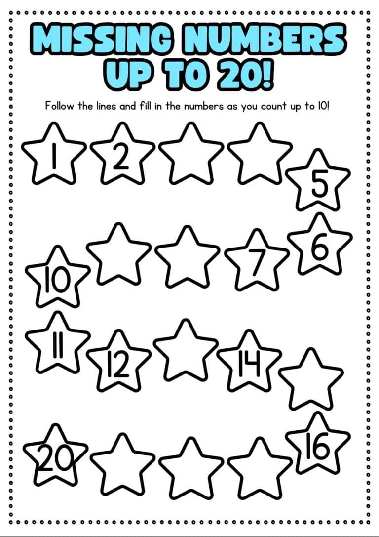 Free 1-20 Counting Worksheets - Teach Prints