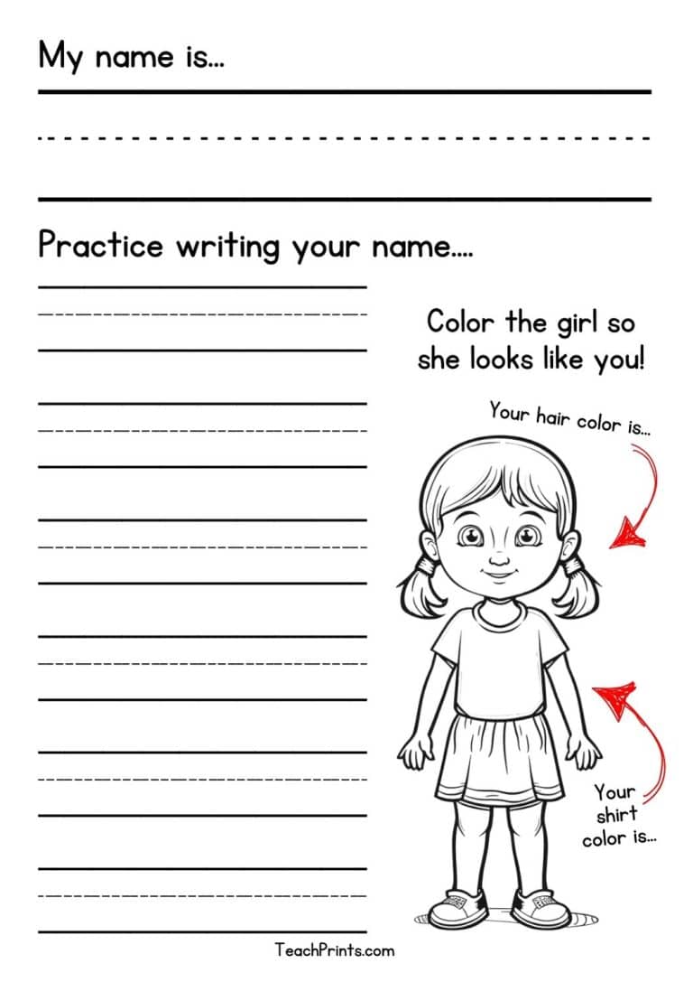 32 Free Blank Name Tracing Worksheets - Teach Prints