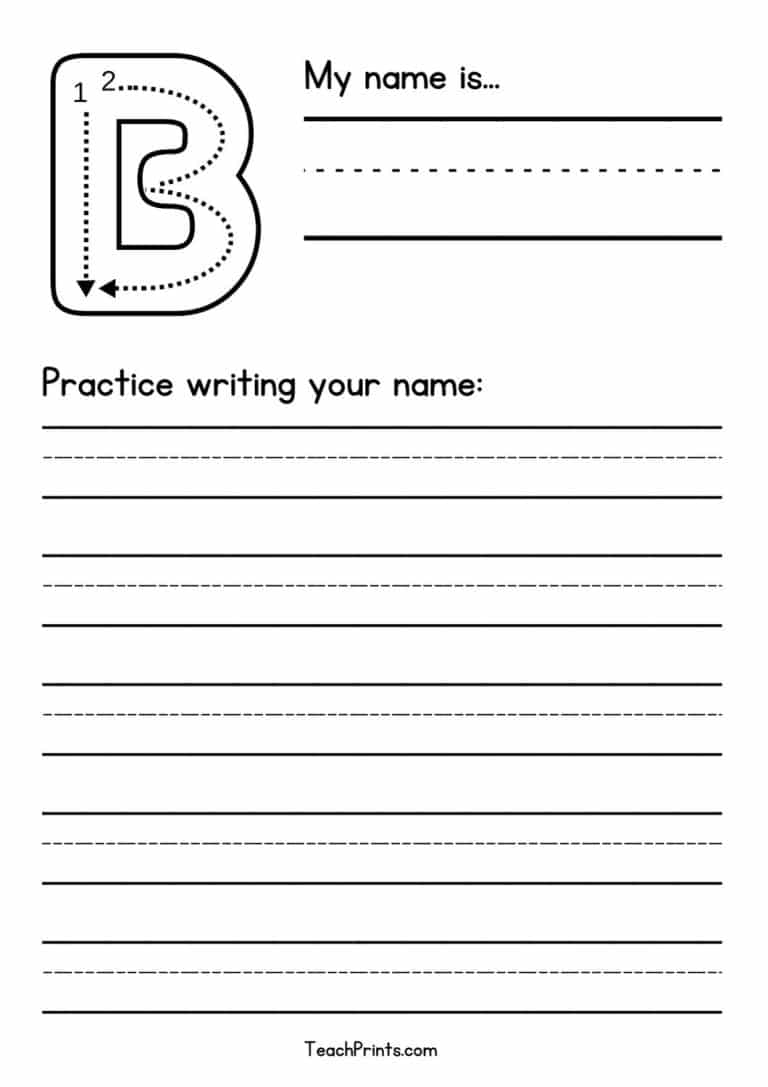 32 Free Blank Name Tracing Worksheets - Teach Prints