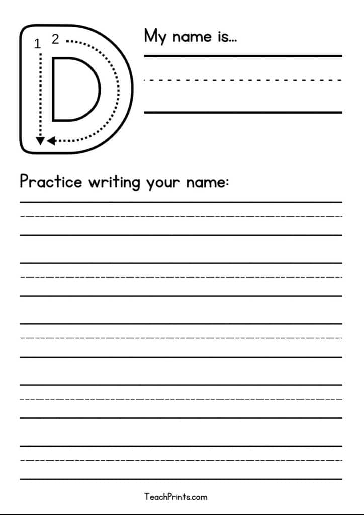 32 Free Blank Name Tracing Worksheets - Teach Prints