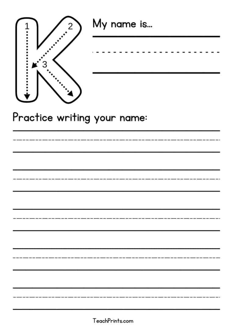 32 Free Blank Name Tracing Worksheets - Teach Prints