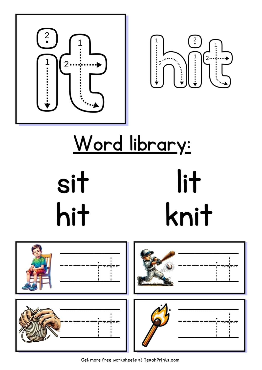 Free it Word Family Worksheets - Teach Prints