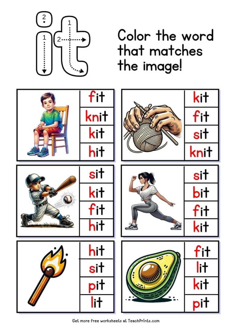 Free it Word Family Worksheets - Teach Prints