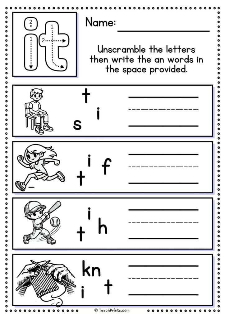 Free it Word Family Worksheets - Teach Prints