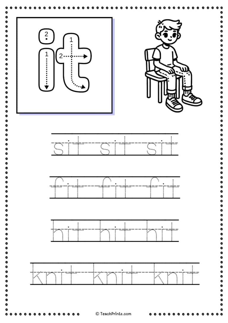 Free it Word Family Worksheets - Teach Prints