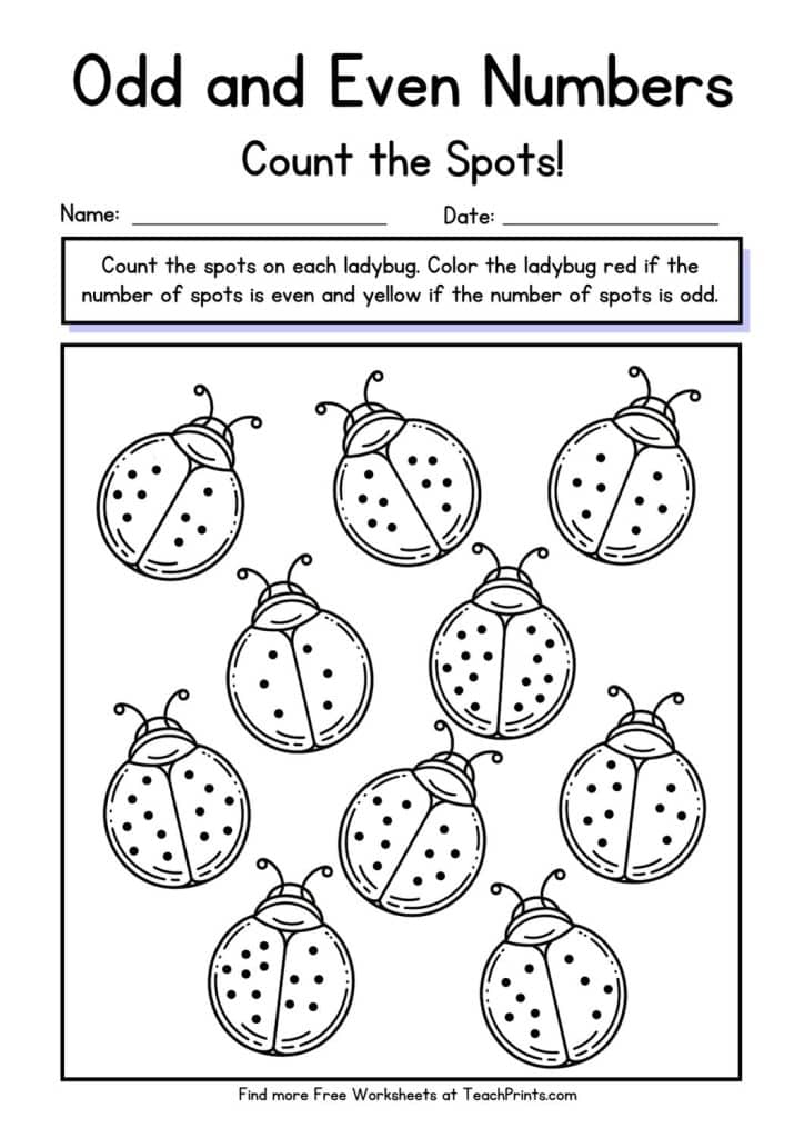 Free Odd and Even Numbers Worksheets - Teach Prints