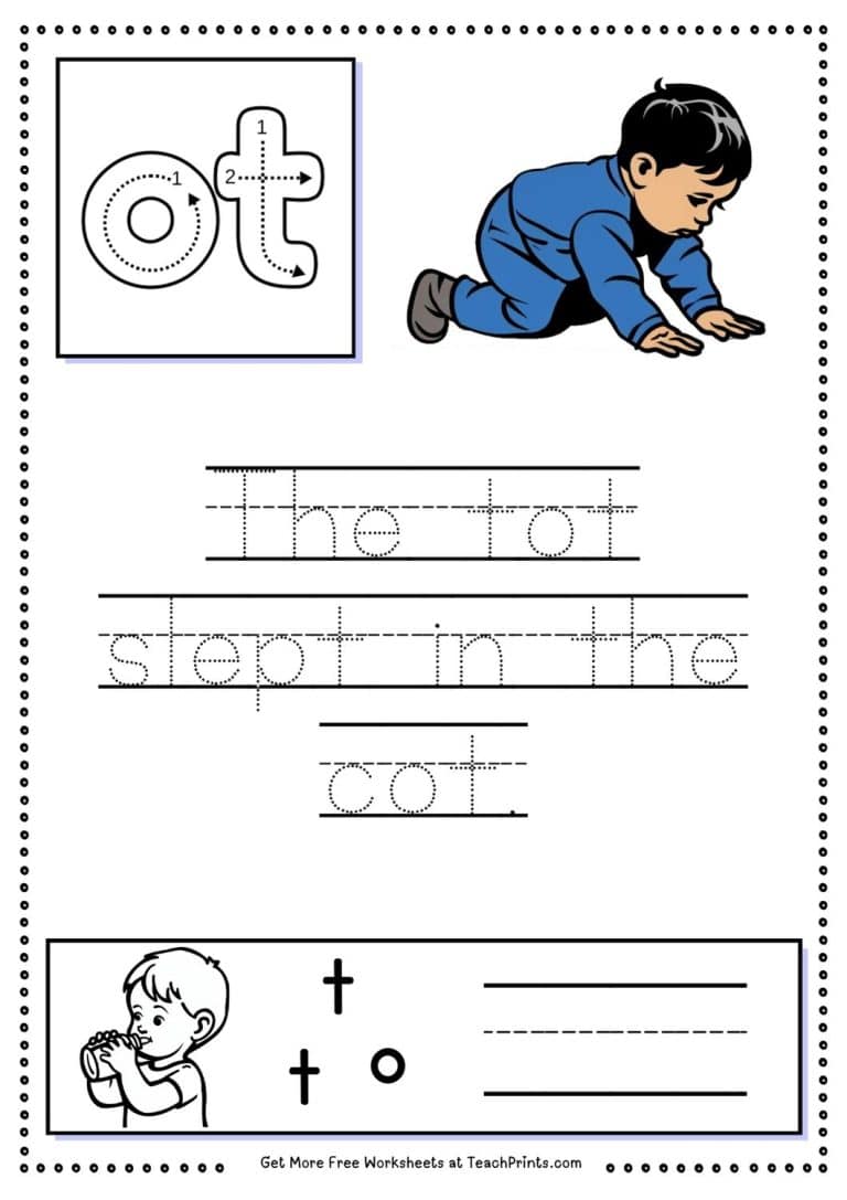 Free 'ot' Word Family Worksheets - Teach Prints