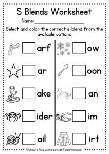 22 Free Blends Worksheets - Teach Prints