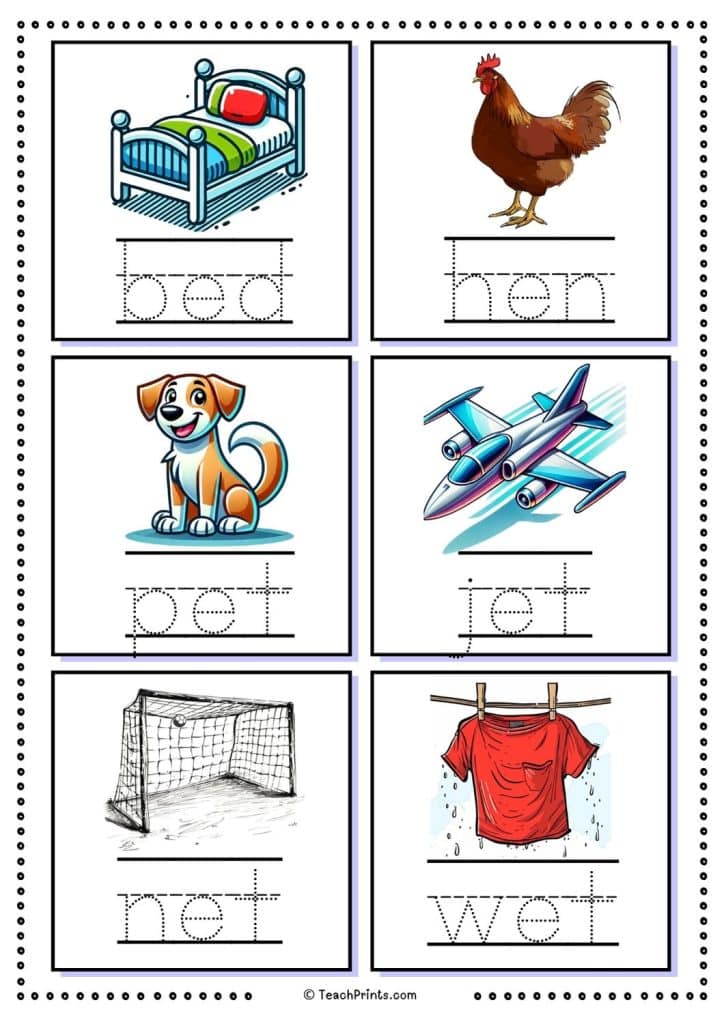 Free Short E Words Worksheets - Teach Prints