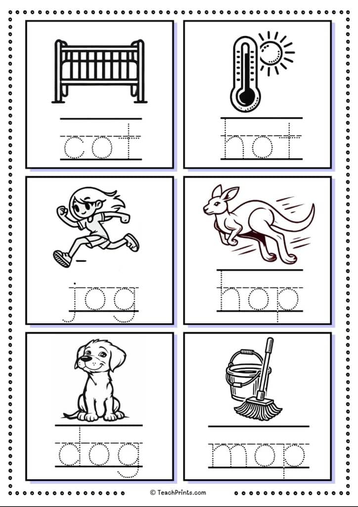 Free Short O Words Worksheets - Teach Prints