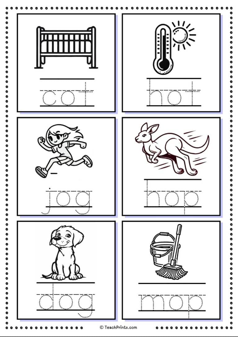 Free Short O Words Worksheets - Teach Prints
