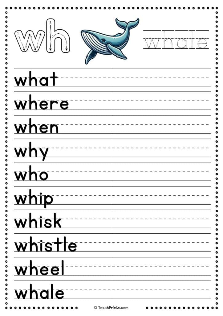 Wh Words Worksheets - Free PDF Printables - Teach Prints
