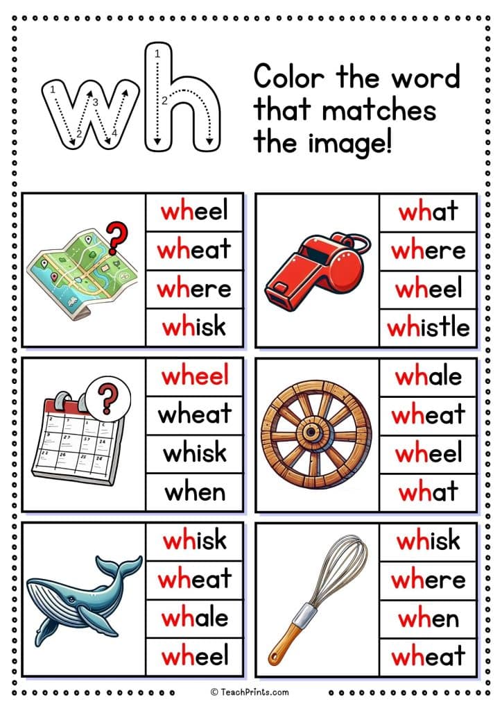Wh Words Worksheets - Free PDF Printables - Teach Prints