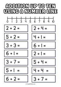 Free Addition to 10 Worksheets - Teach Prints