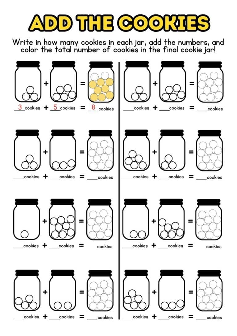 Free Addition to 10 Worksheets - Teach Prints