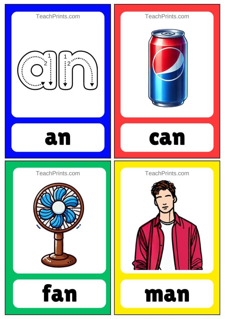256 Free Word Family Flashcards - Teach Prints