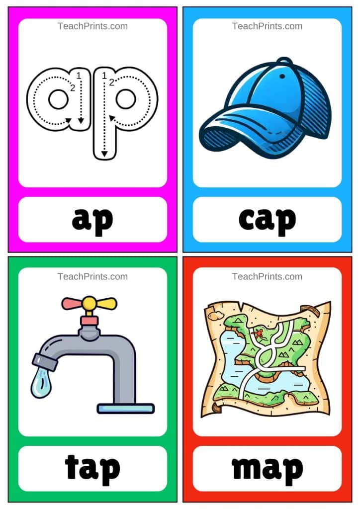 256 Free Word Family Flashcards - Teach Prints