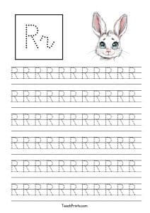10 Cursive R Tracing Worksheets - Free Printables - Teach Prints