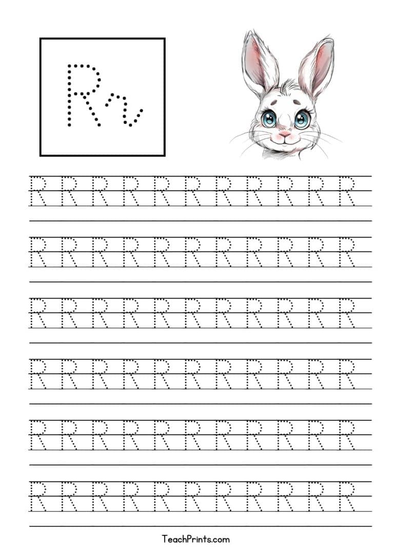 10 Cursive R Tracing Worksheets - Free Printables - Teach Prints
