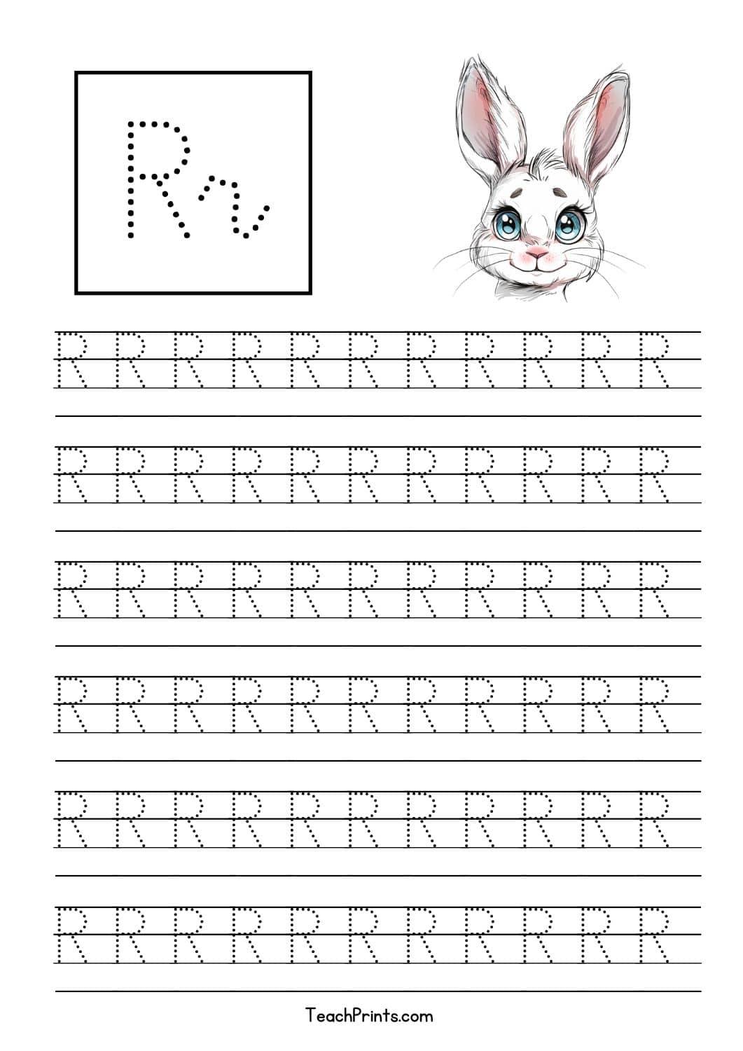 10 Cursive R Tracing Worksheets - Free Printables - Teach Prints