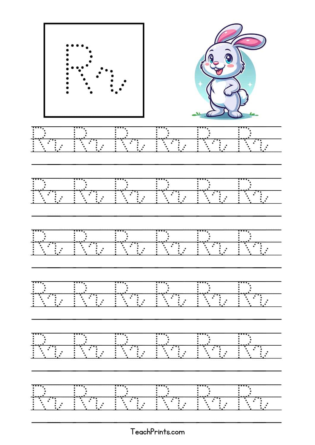 10 Cursive R Tracing Worksheets - Free Printables - Teach Prints
