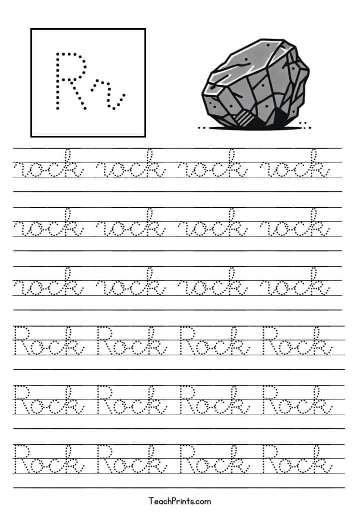 10 Cursive R Tracing Worksheets - Free Printables - Teach Prints