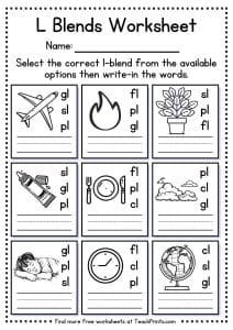 Free L Blend Worksheets - Teach Prints