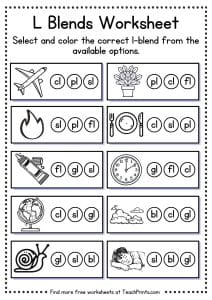 Free L Blend Worksheets - Teach Prints