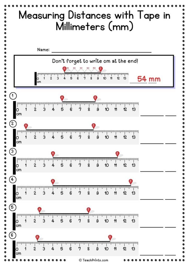 Free Measuring Tape Worksheets - Teach Prints