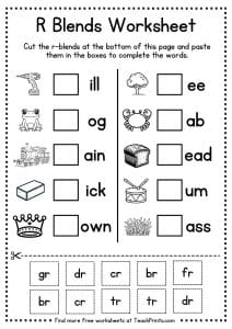 Free R Blend Worksheets - Teach Prints